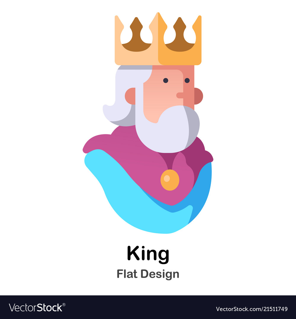 King flat icon Royalty Free Vector Image - VectorStock