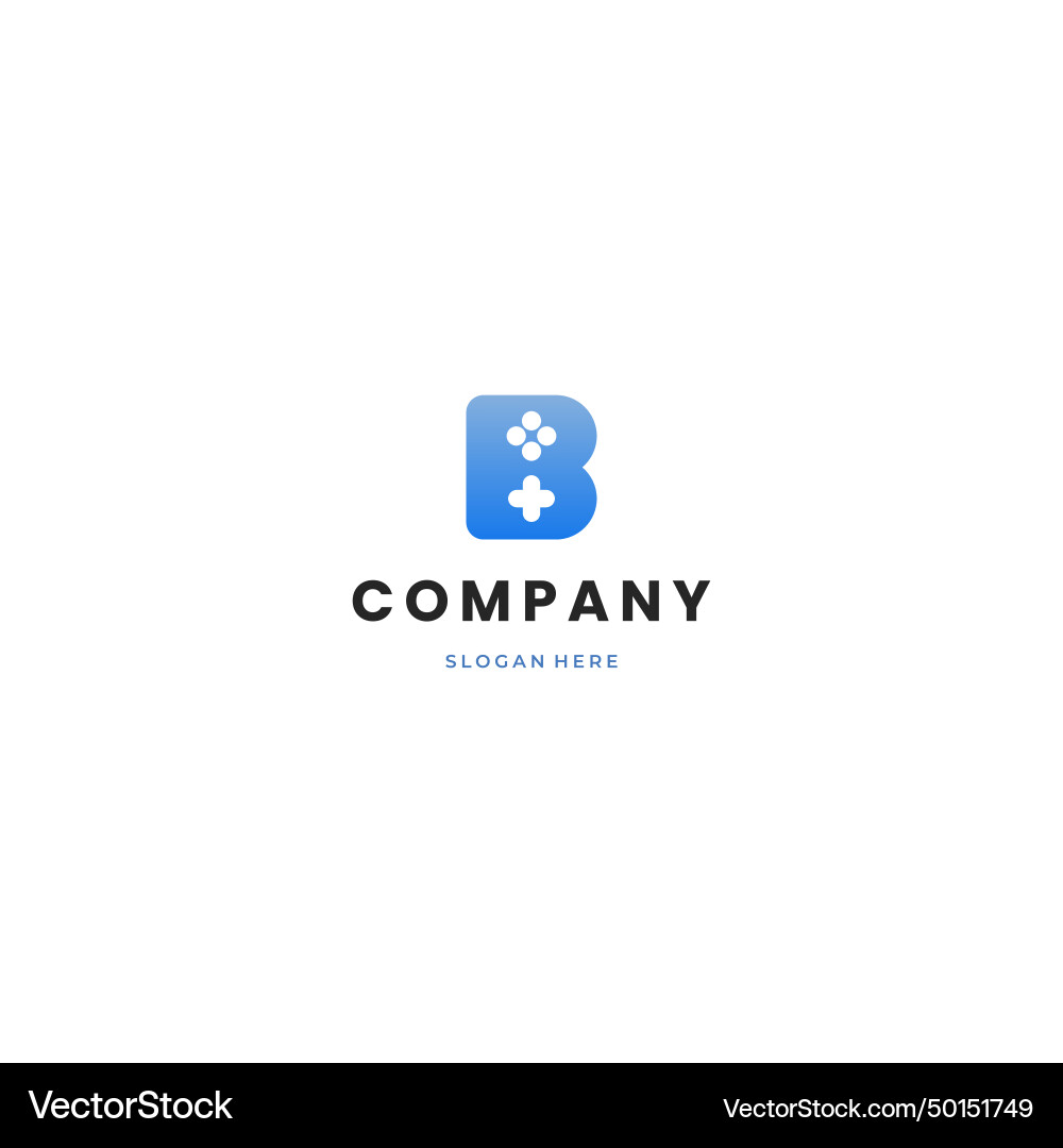 Letter b gamer logo design on isolated background Vector Image