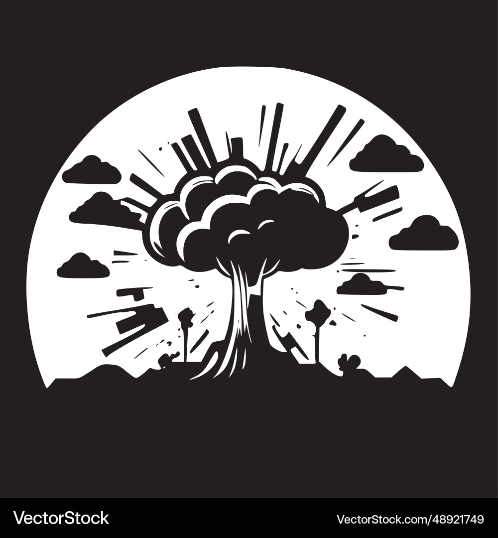 Nuclear explosion - high quality logo ideal Vector Image