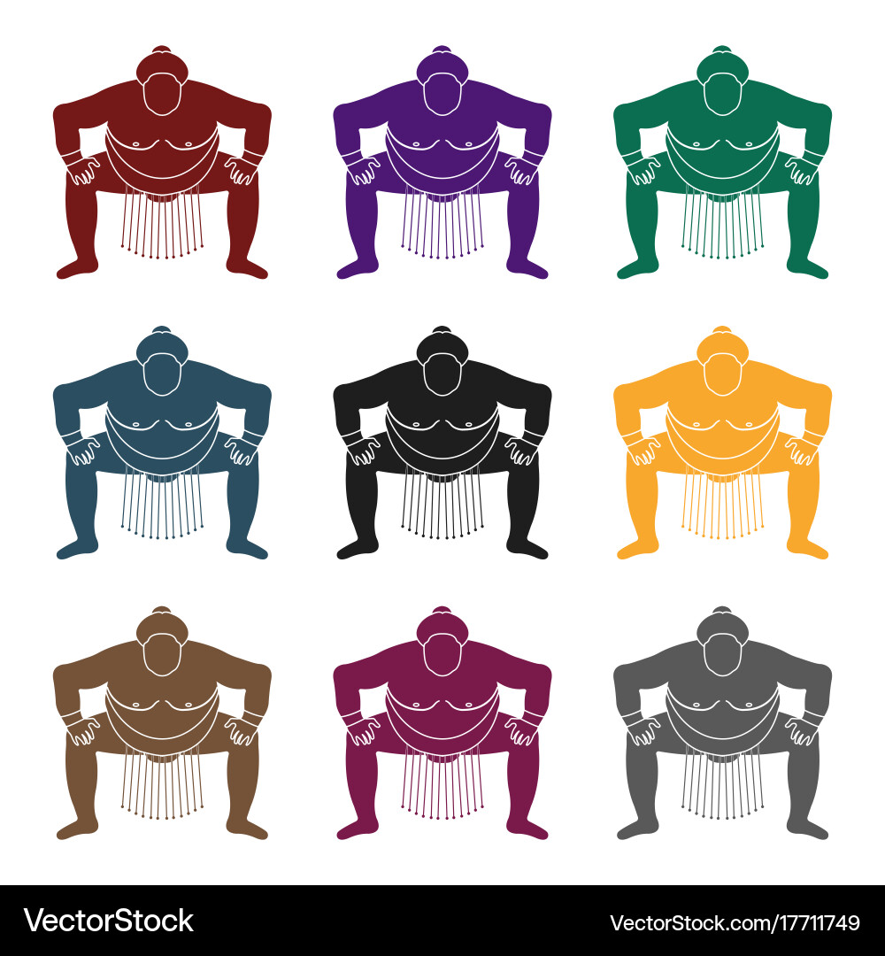 Sumo wrestler icon in black style isolated Vector Image
