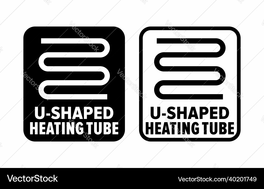 U shaped heating tube information sign Royalty Free Vector