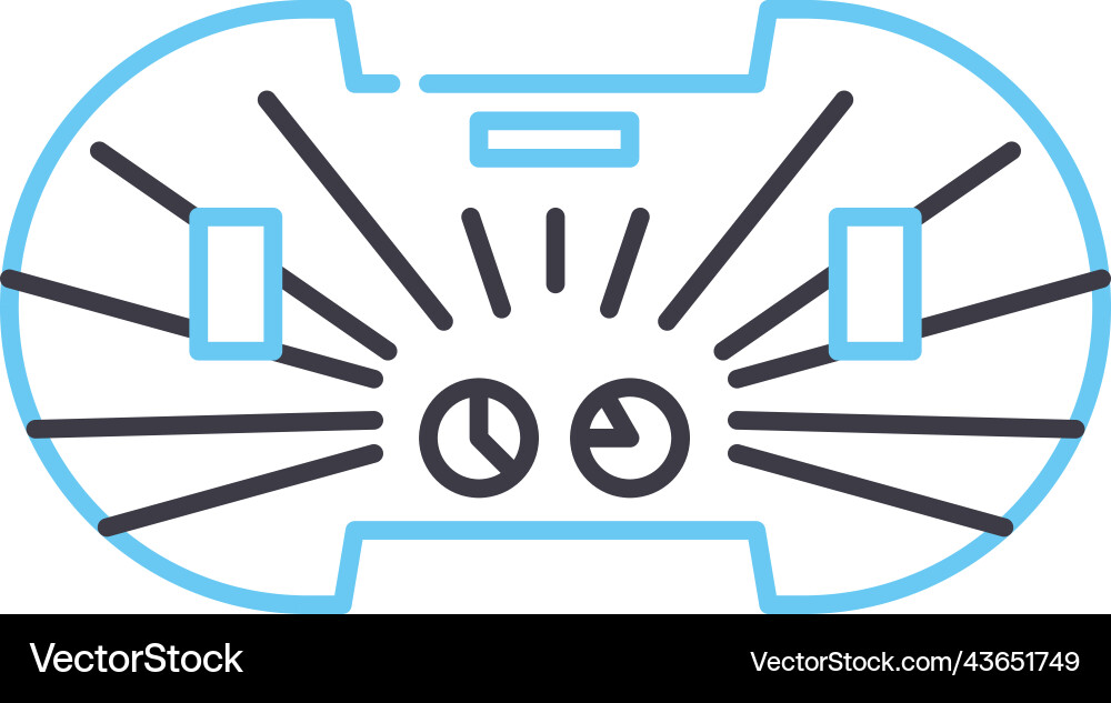 Volumetric display line icon outline symbol Vector Image