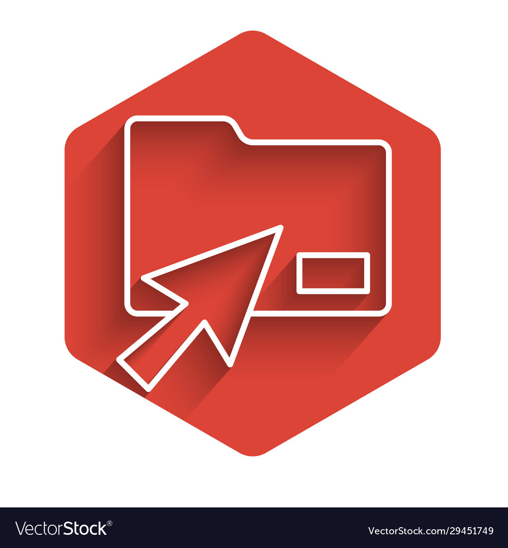 White line cursor click document folder icon Vector Image