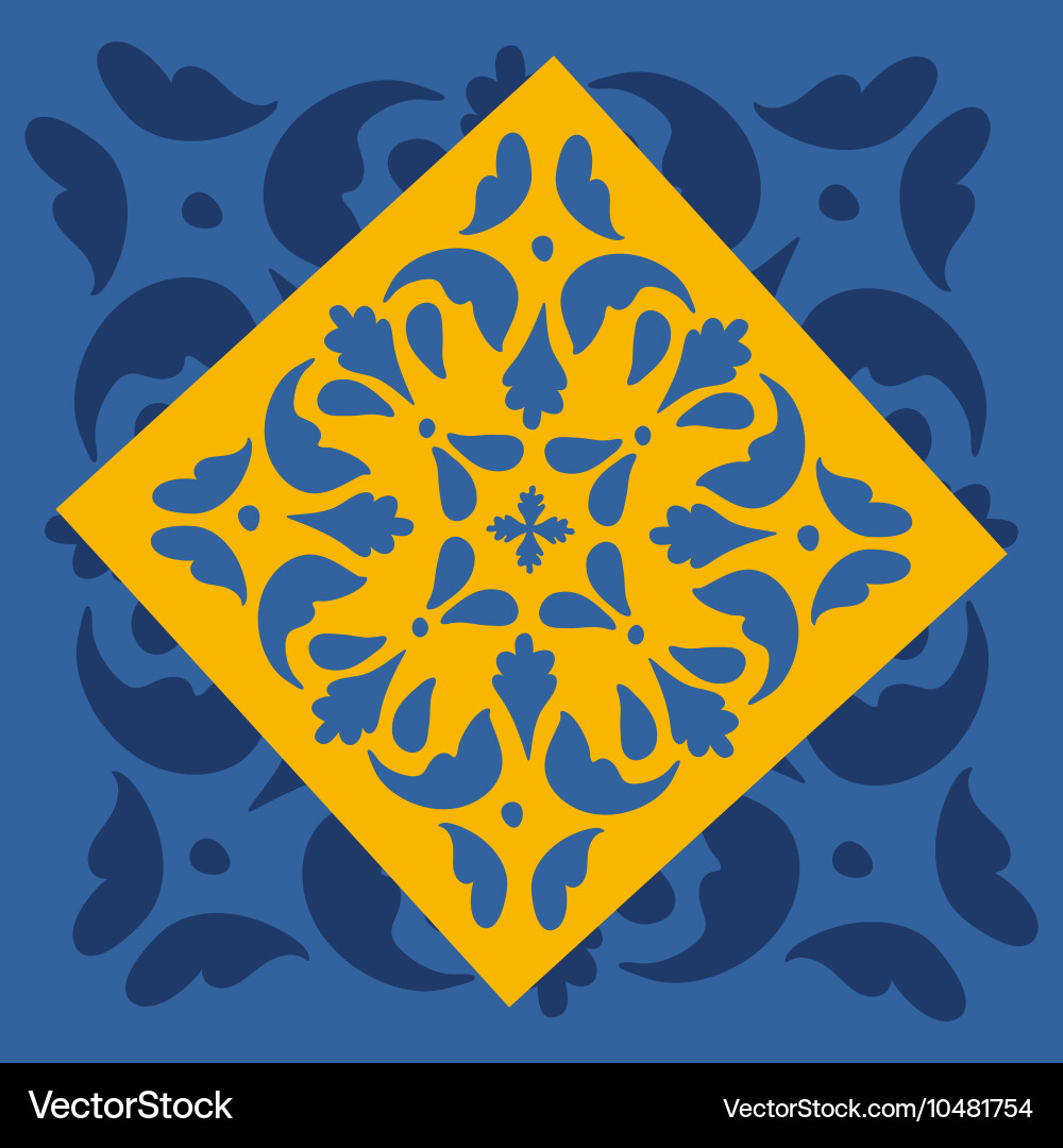 Colorful portuguese azulejo tile Royalty Free Vector Image