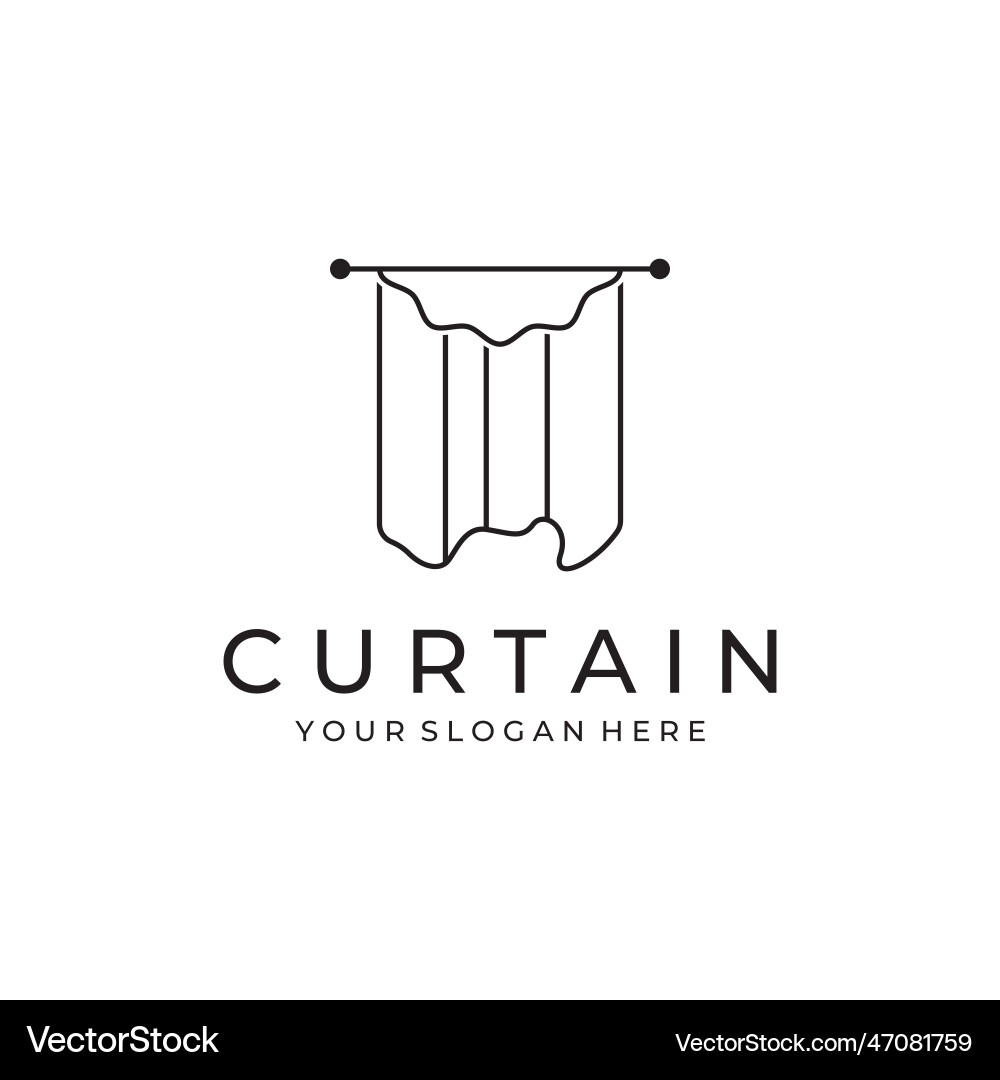 Creative luxury curtain or curtain logo template Vector Image