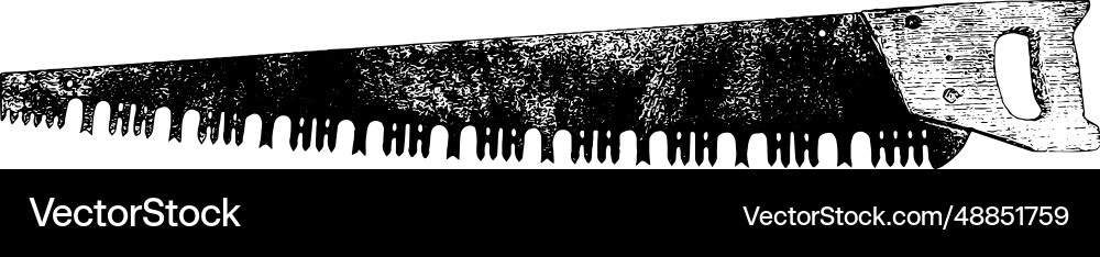 Old rusty saw isolated Royalty Free Vector Image