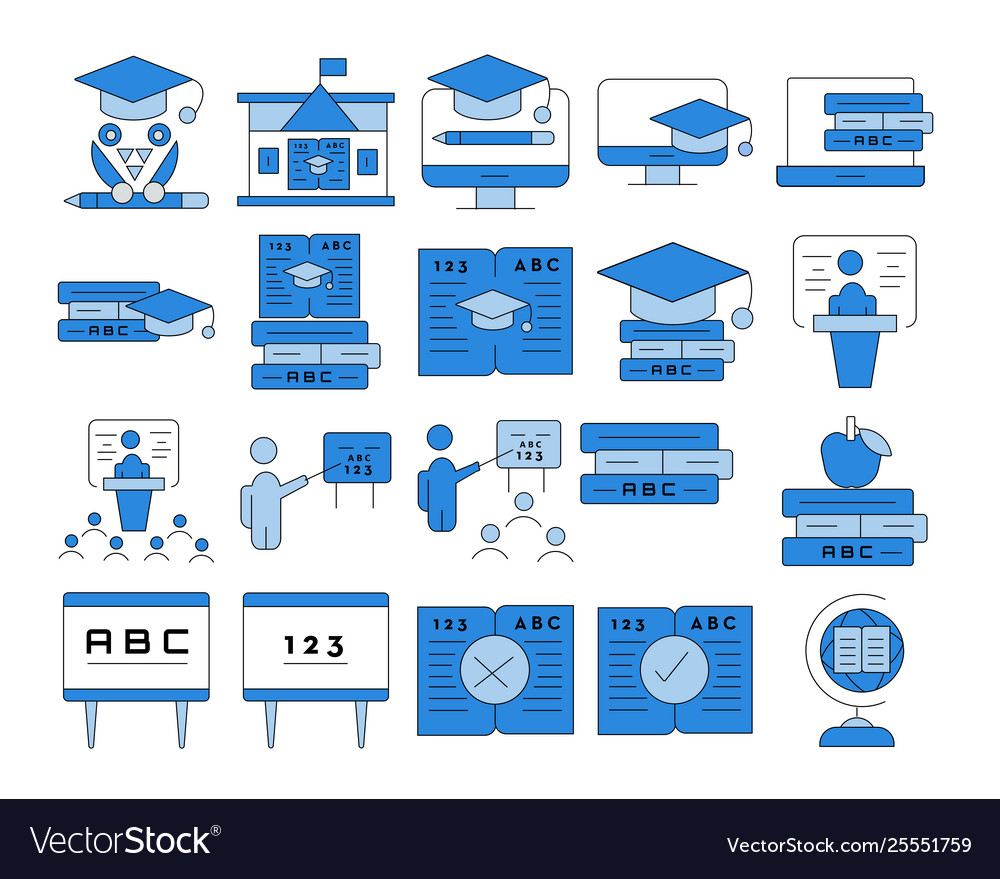 Online education and e-learning icon set concepts Vector Image