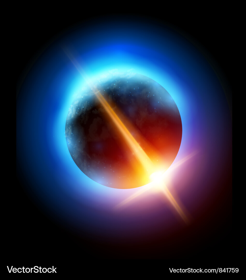 Planet eclipse Royalty Free Vector Image - VectorStock