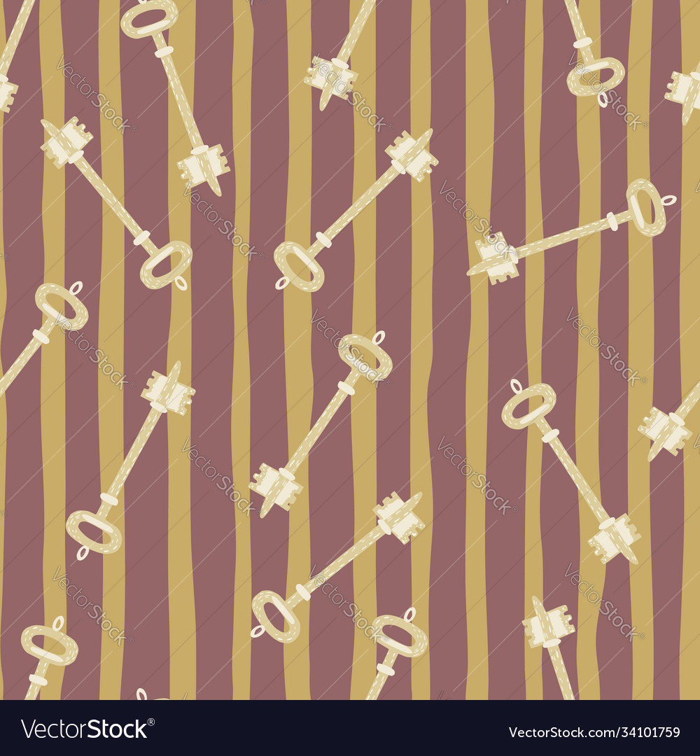 Random seamless doodle pattern with key elements Vector Image