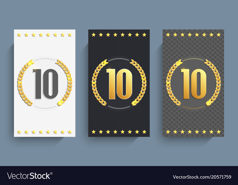 set-of-10th-anniversary-cards-template-royalty-free-vector