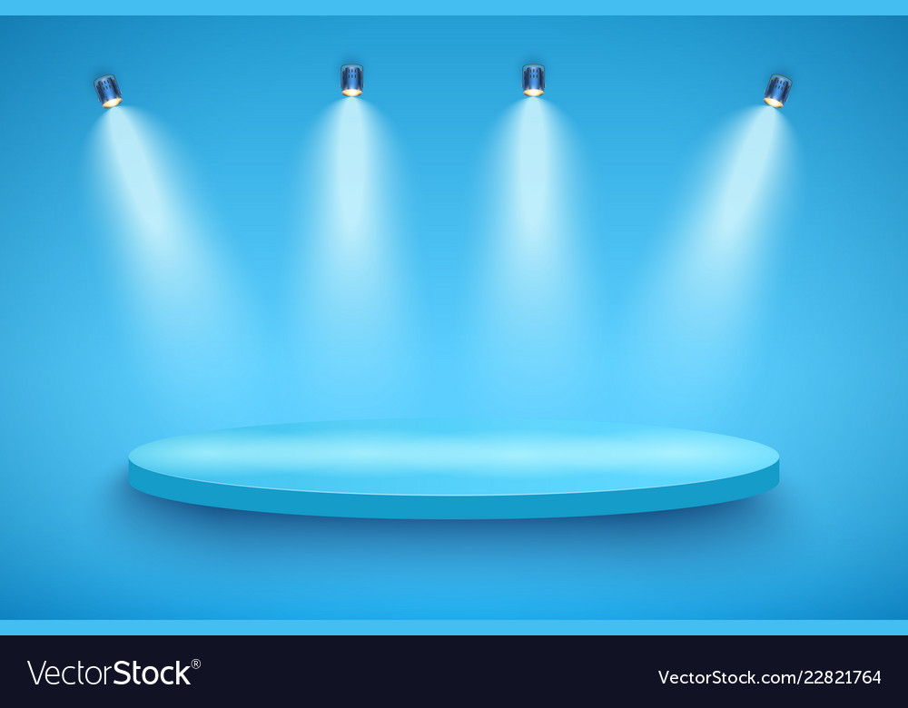 Blue presentation platform Royalty Free Vector Image