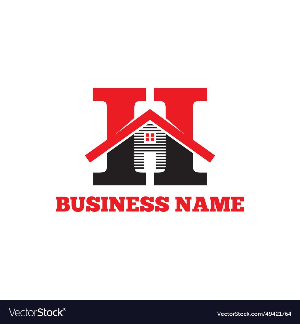 Letter h house logo template Royalty Free Vector Image