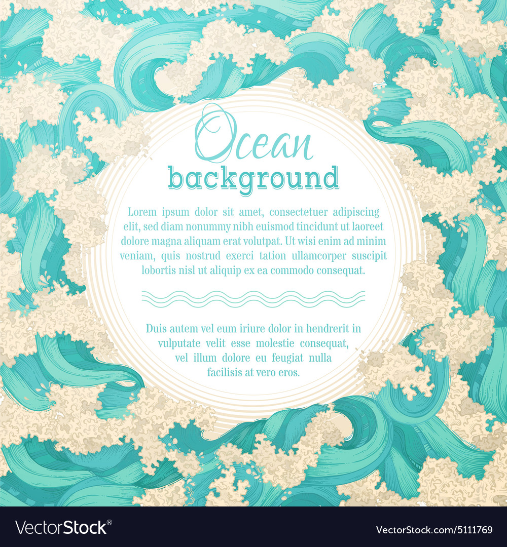 Ocean background Royalty Free Vector Image - VectorStock
