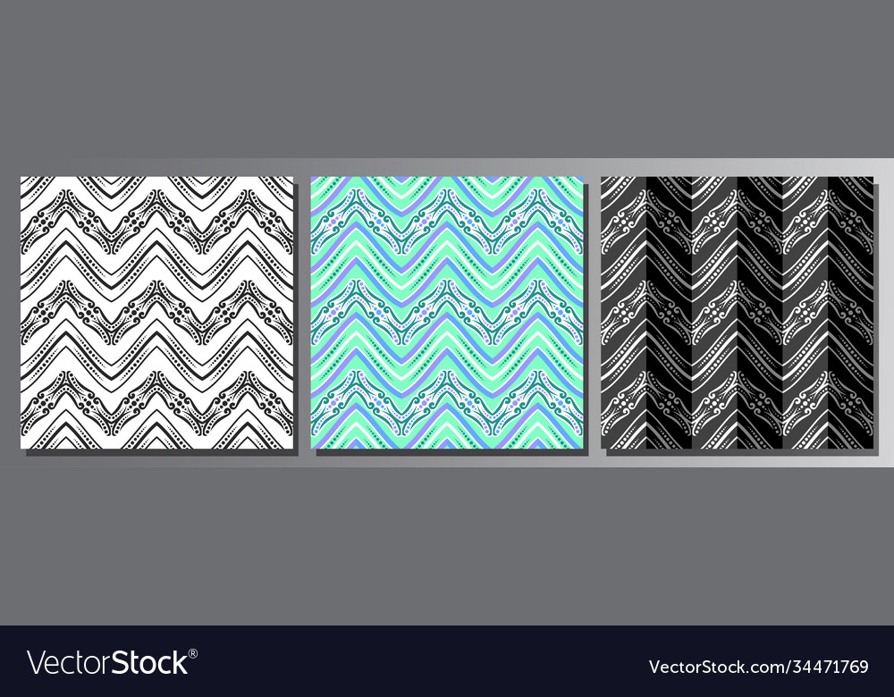 Set seamless patterns Royalty Free Vector Image