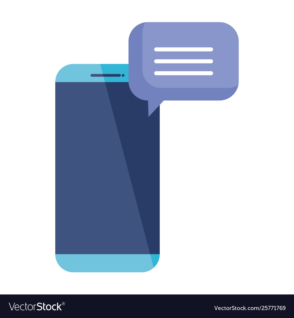 Smartphone with speech bubble message Royalty Free Vector