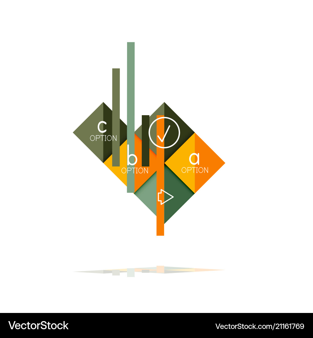 Square option infographic banner data and Vector Image