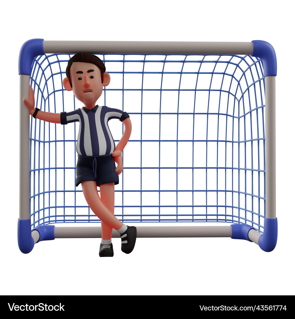 3d referees a cartoon character standing in front Vector Image