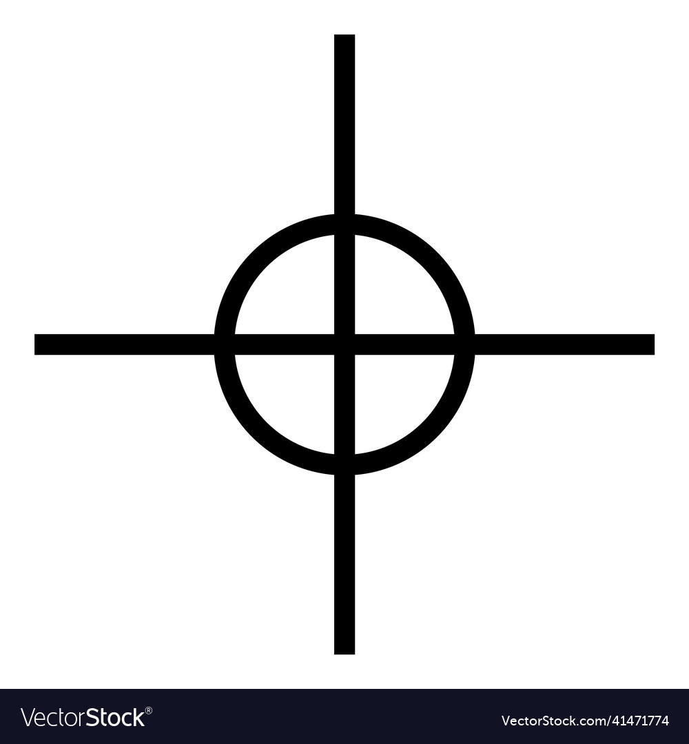 Aiming reticle flat icon isolated on white Vector Image Aiming reticle flat icon isolated on white Vector Image