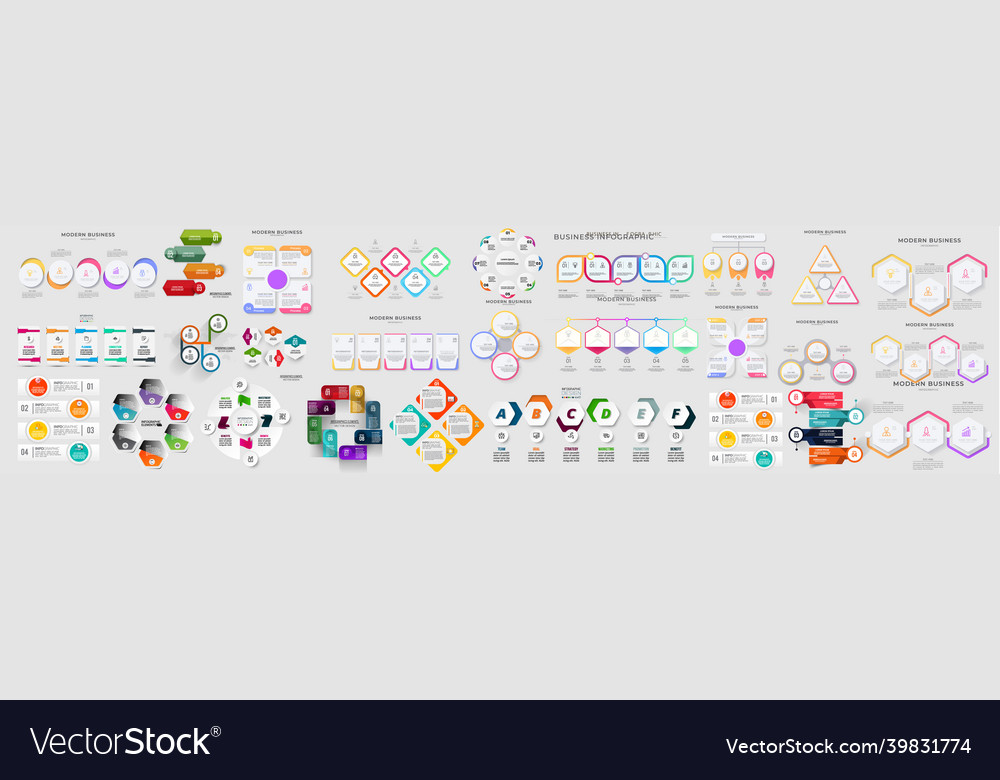 Infographics collection set Royalty Free Vector Image