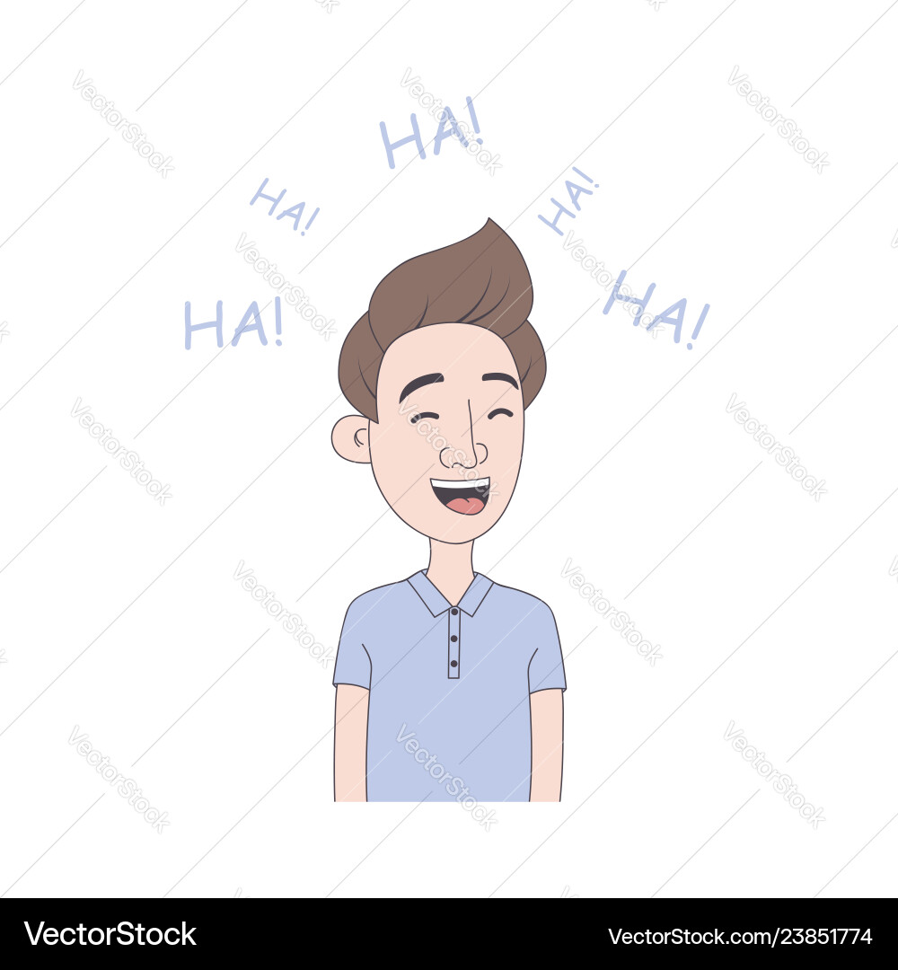 Man laughs Royalty Free Vector Image - VectorStock