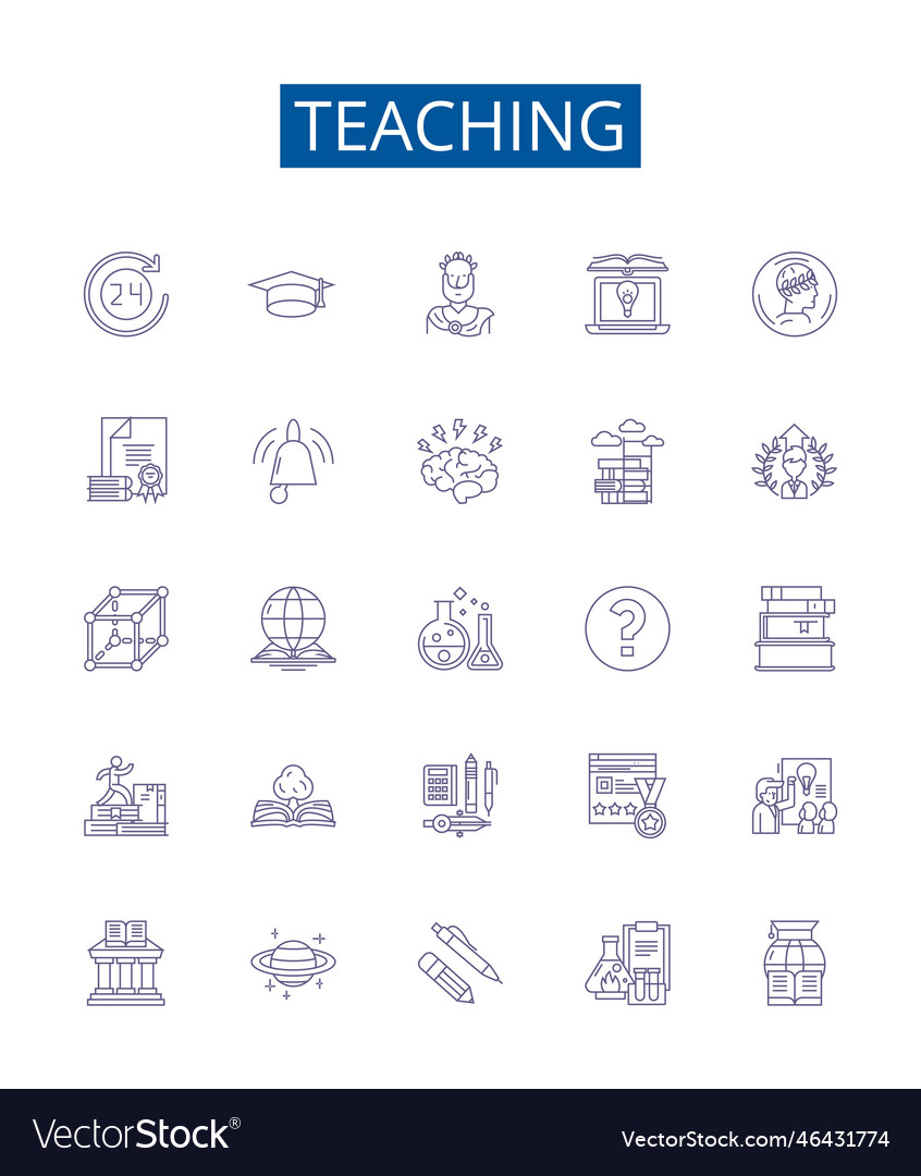 Teaching line icons signs set design collection Vector Image