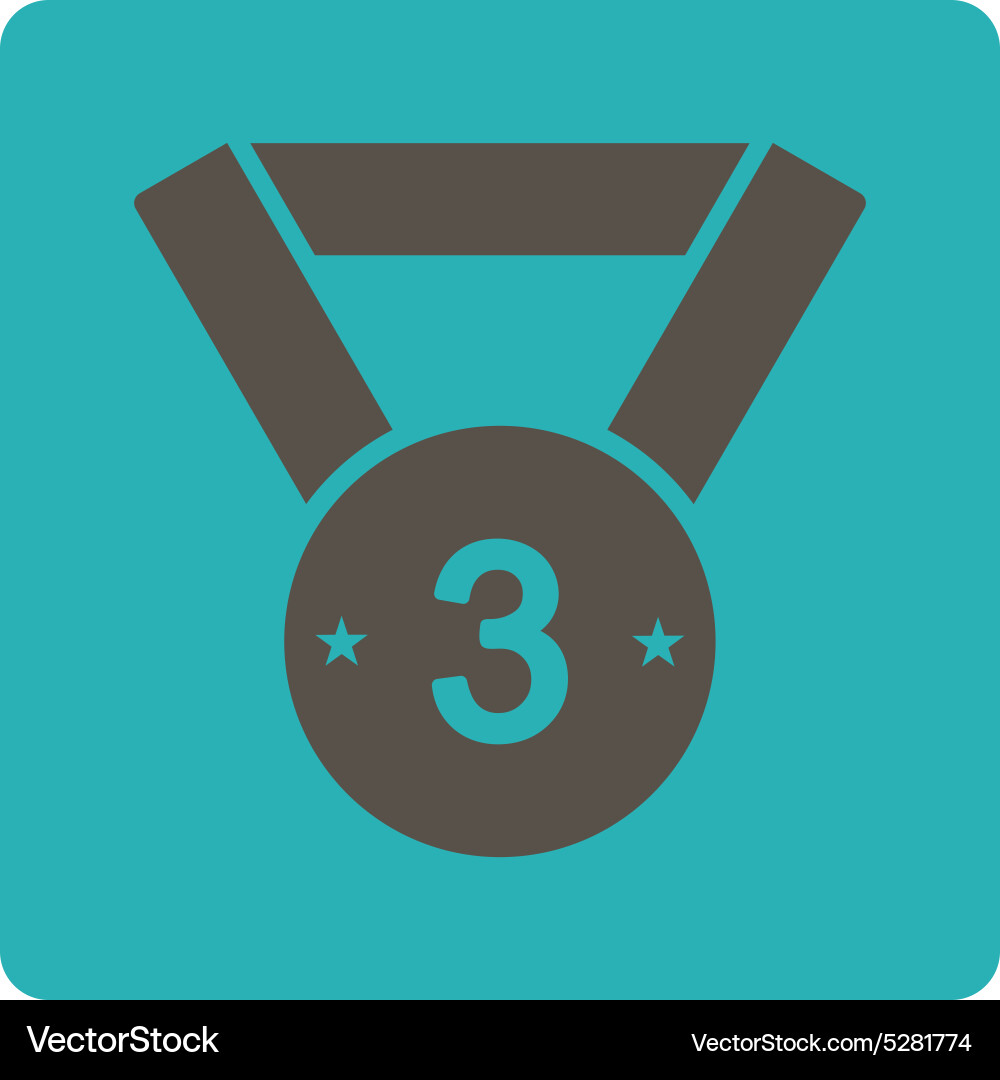 Third medal icon from award buttons overcolor set Vector Image