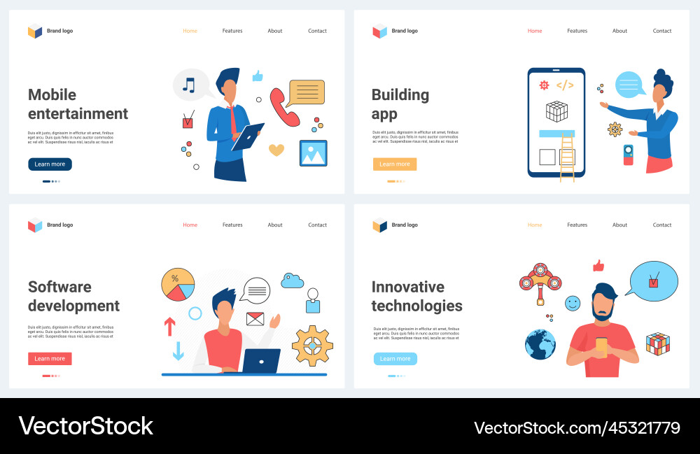 Development of software and mobile apps Royalty Free Vector