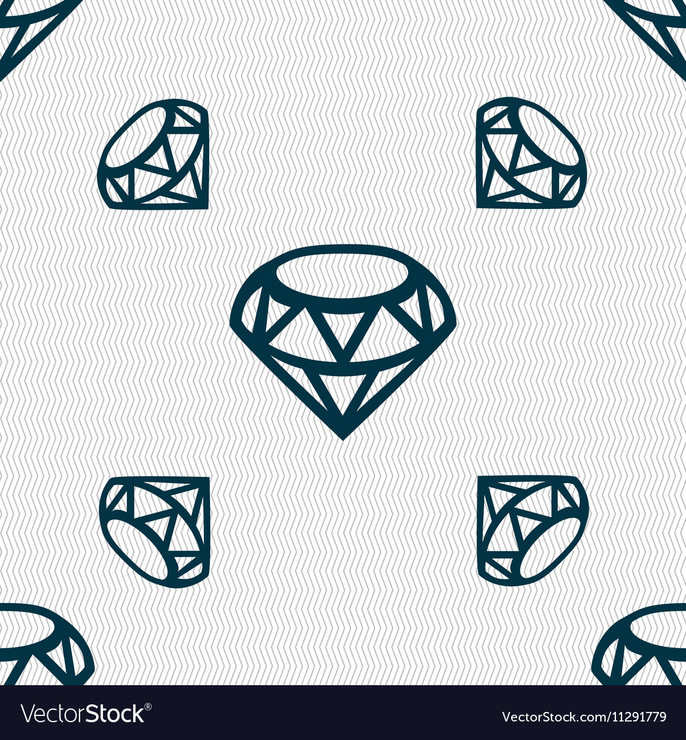 Diamond icon sign seamless pattern with geometric Vector Image