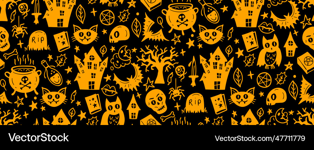 Halloween seamless pattern background with holiday