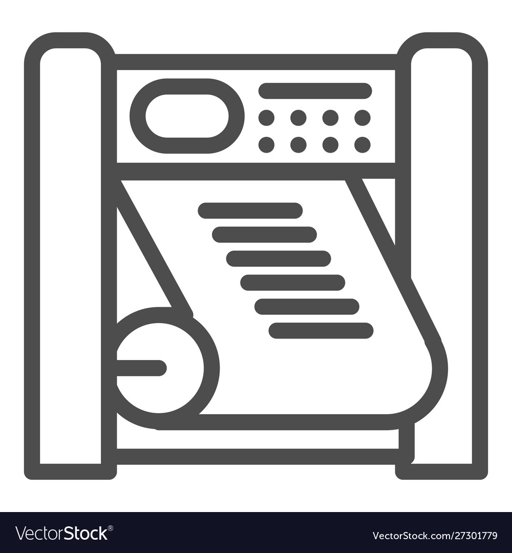 Plotter printing line icon large format printer Vector Image