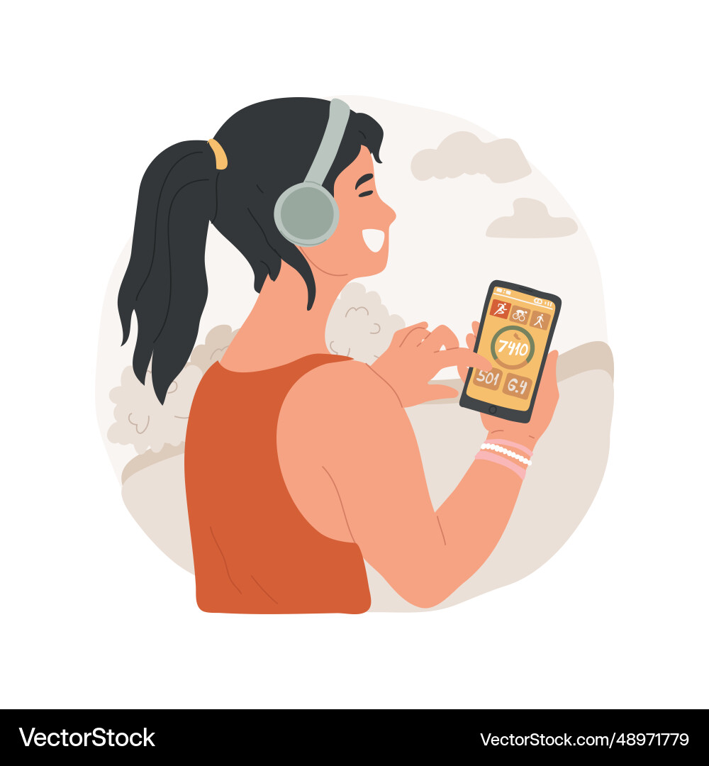 Sport app isolated cartoon Royalty Free Vector Image
