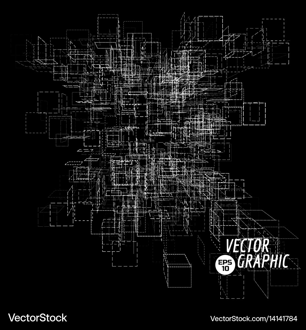 3d cubic design Royalty Free Vector Image - VectorStock
