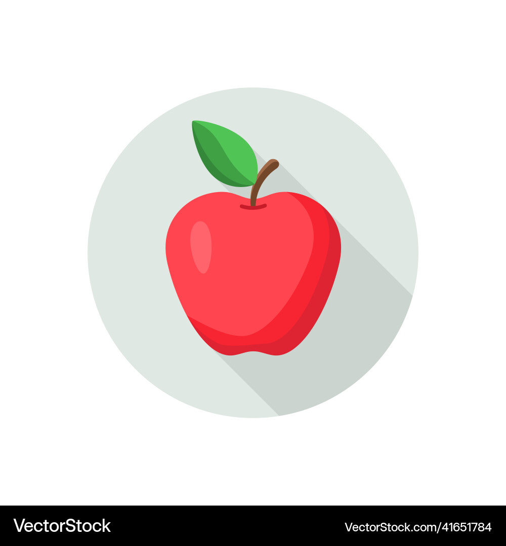 Apple icon flat isolated on circle Royalty Free Vector Image