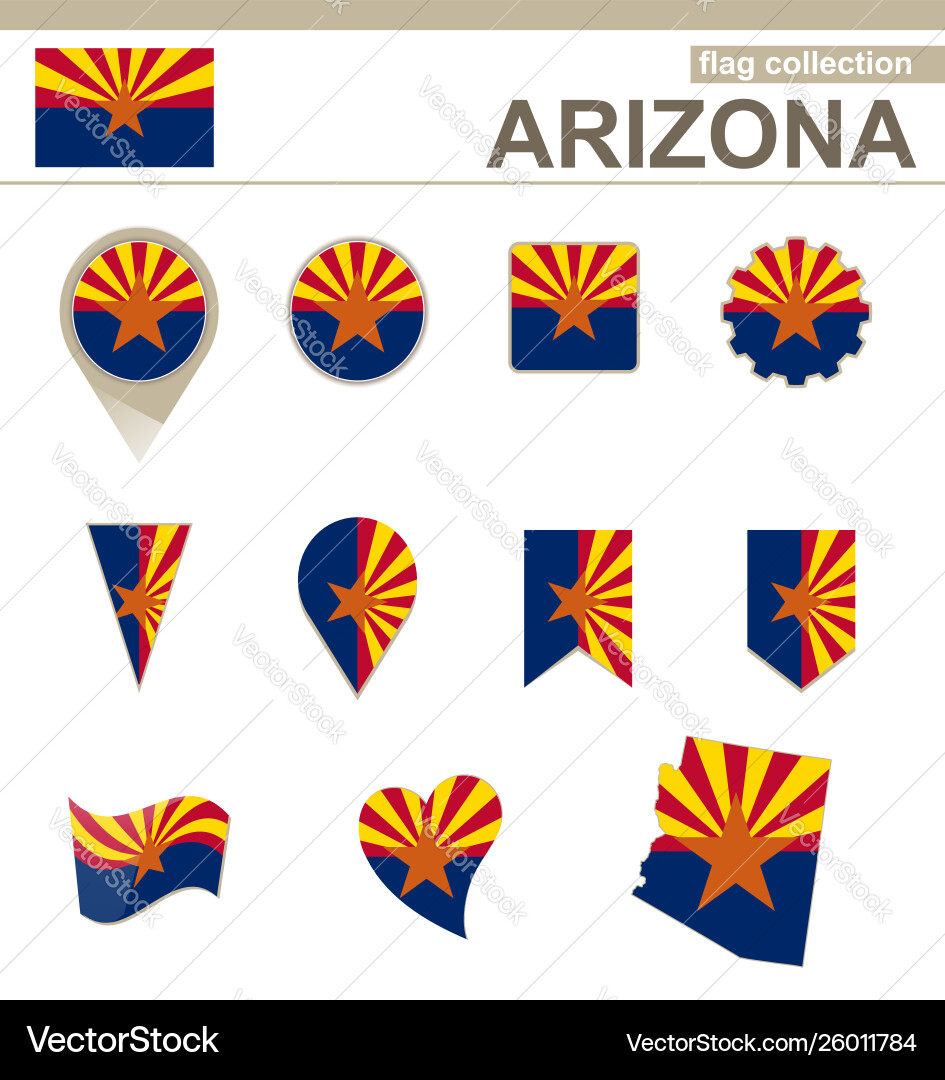 Arizona flag collection Royalty Free Vector Image