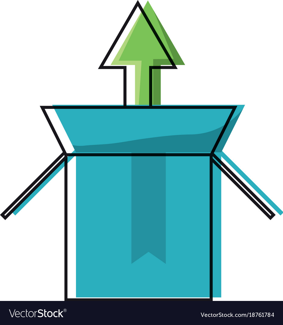 Cardboard box with arrow icon Royalty Free Vector Image