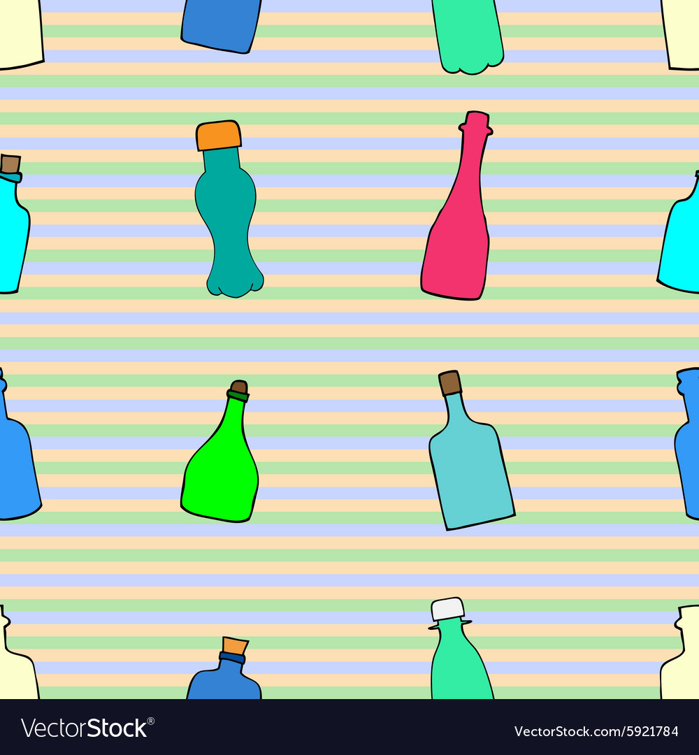 Pattern with bottles Royalty Free Vector Image