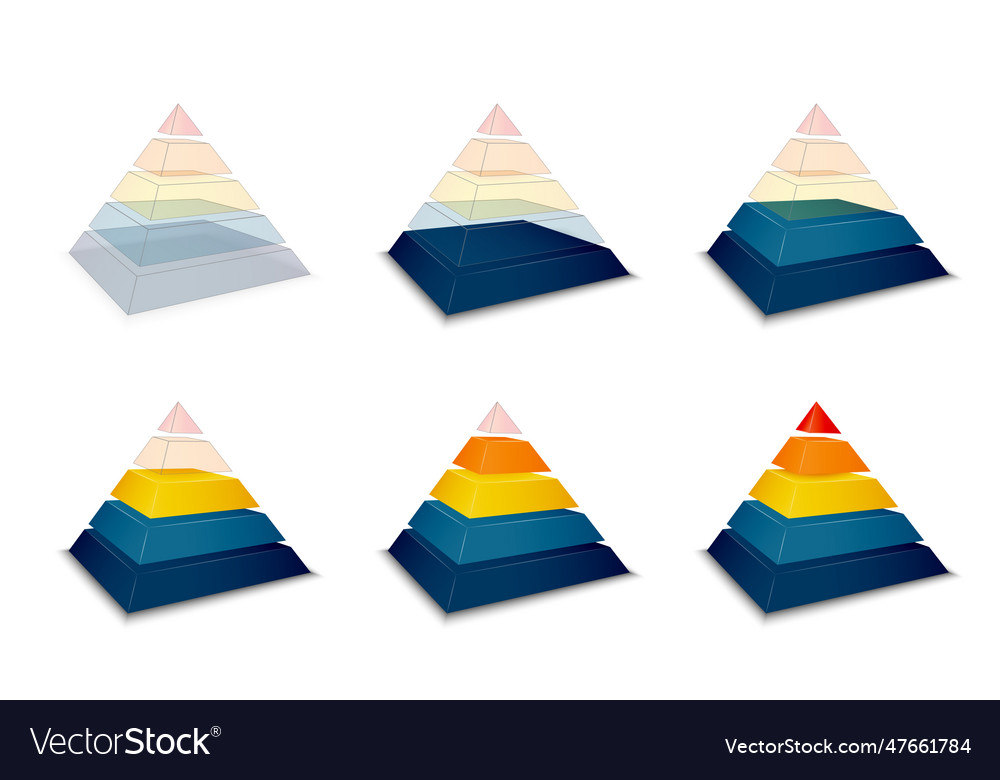 Pyramidal progress or loading bar Royalty Free Vector Image