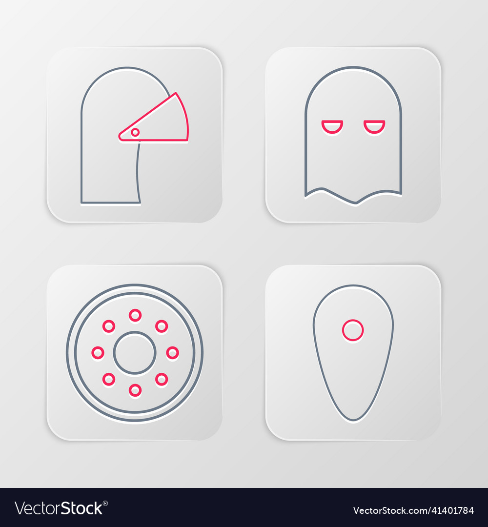 Set Line Shield Round Wooden Shield Executioner Vector Image