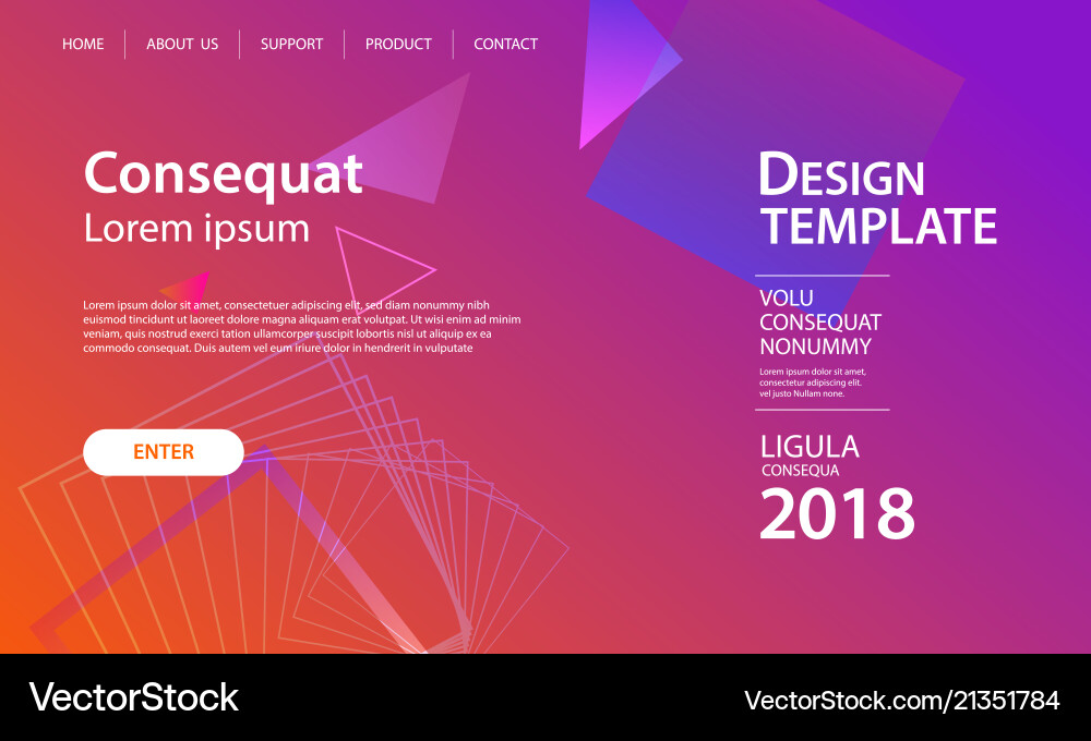 Website template design and landing page line Vector Image