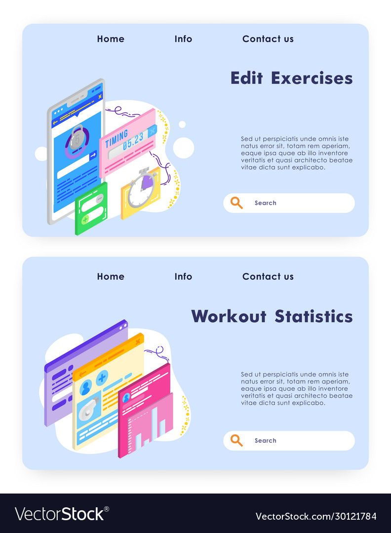 Workout statistics chart history exercise Vector Image