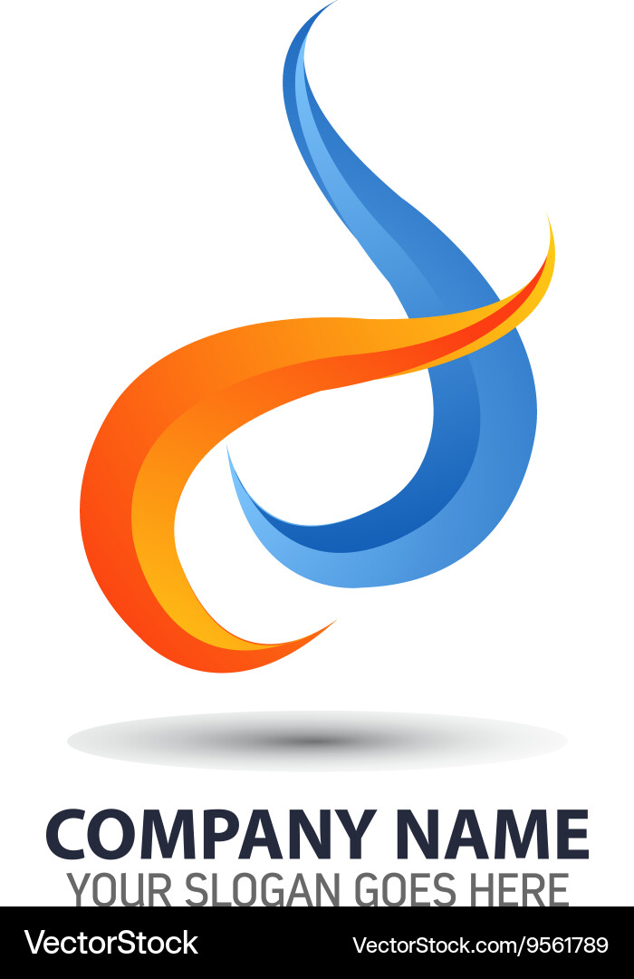 Abstract fire element logo icon Royalty Free Vector Image