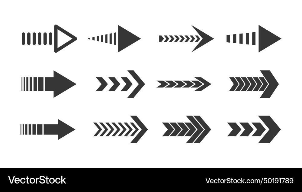 Arrow symbols set minimalist in design features Vector Image