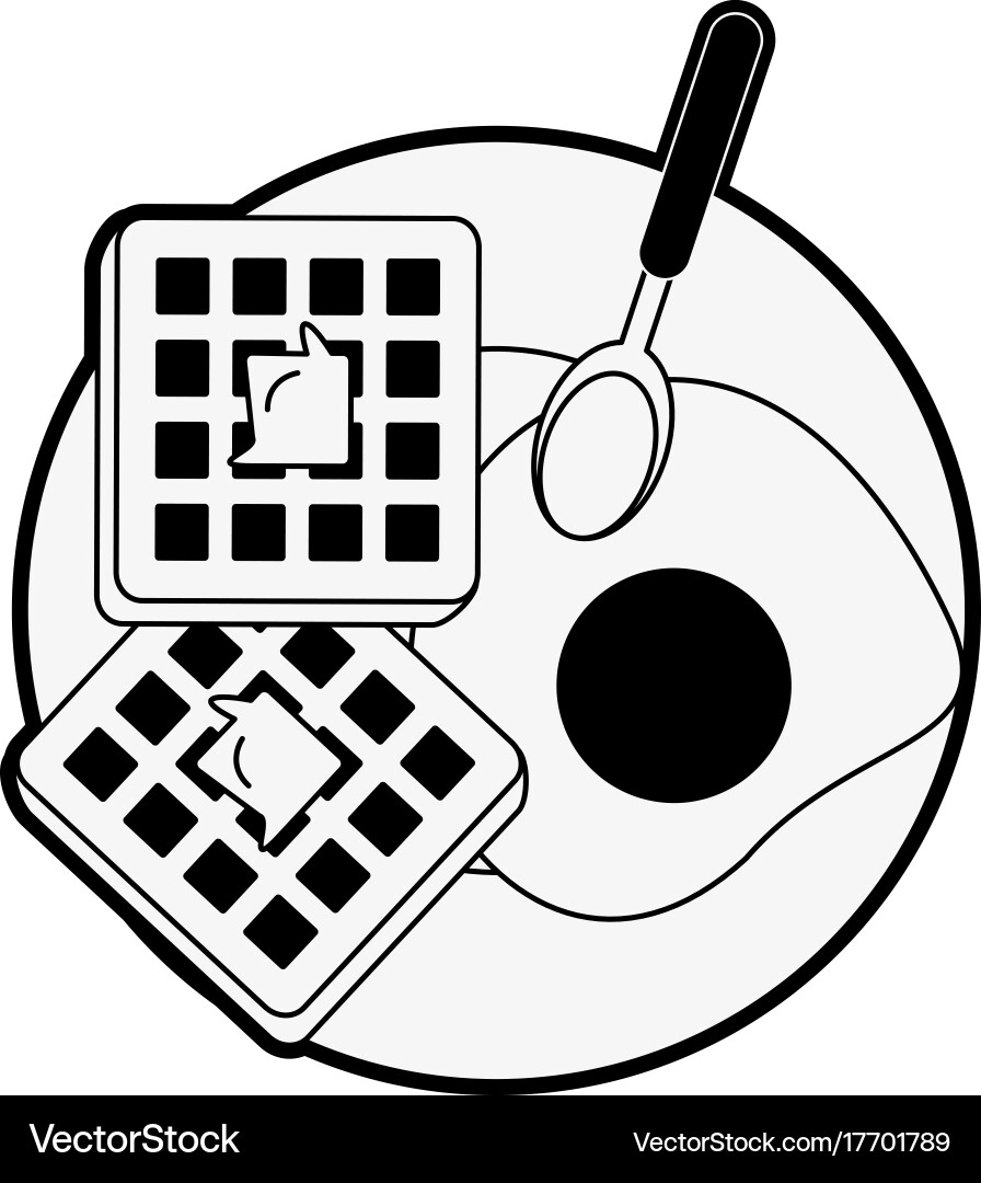 Delicious waffles breakfast Royalty Free Vector Image