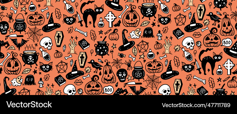 Halloween seamless pattern background with holiday
