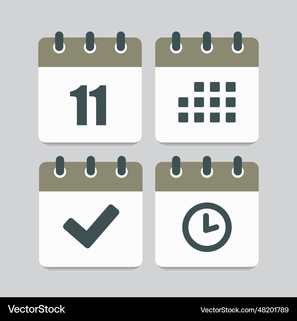 Icon page calendar - 11 day agenda timer done Vector Image