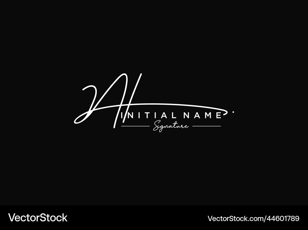 Initial ni signature logo template hand drawn Vector Image