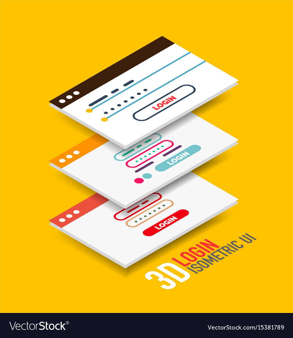 Isometric user interface design Royalty Free Vector Image