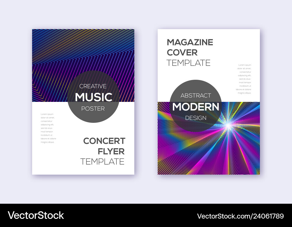 Modern cover design template set rainbow abstract Vector Image