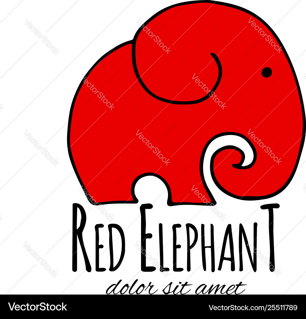 Red elephant design Royalty Free Vector Image - VectorStock