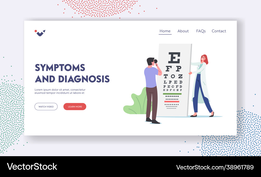 Symptoms and diagnosis landing page template Vector Image
